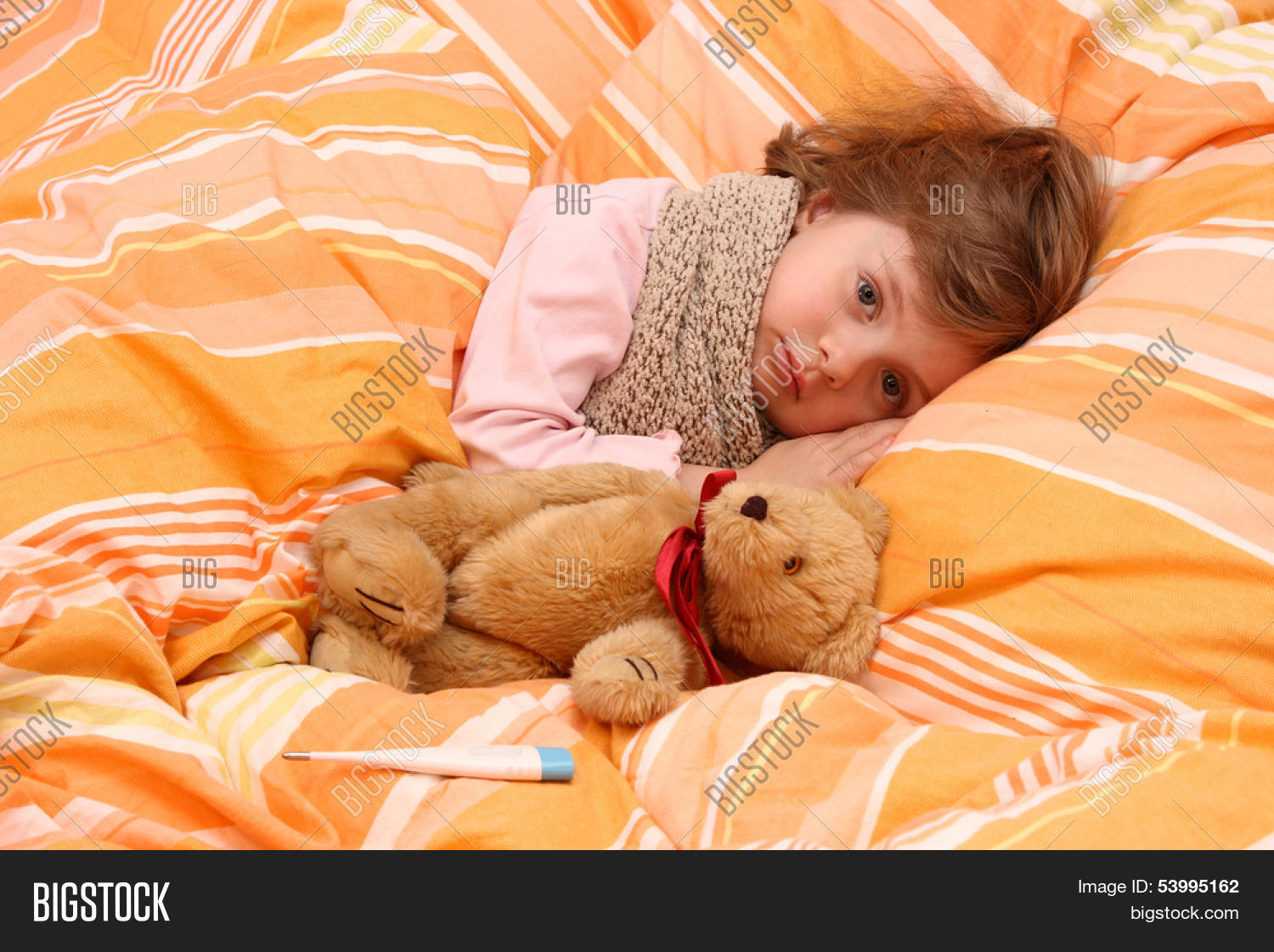 Little Girl Lying Sick Image & Photo (Free Trial) | Bigstock
