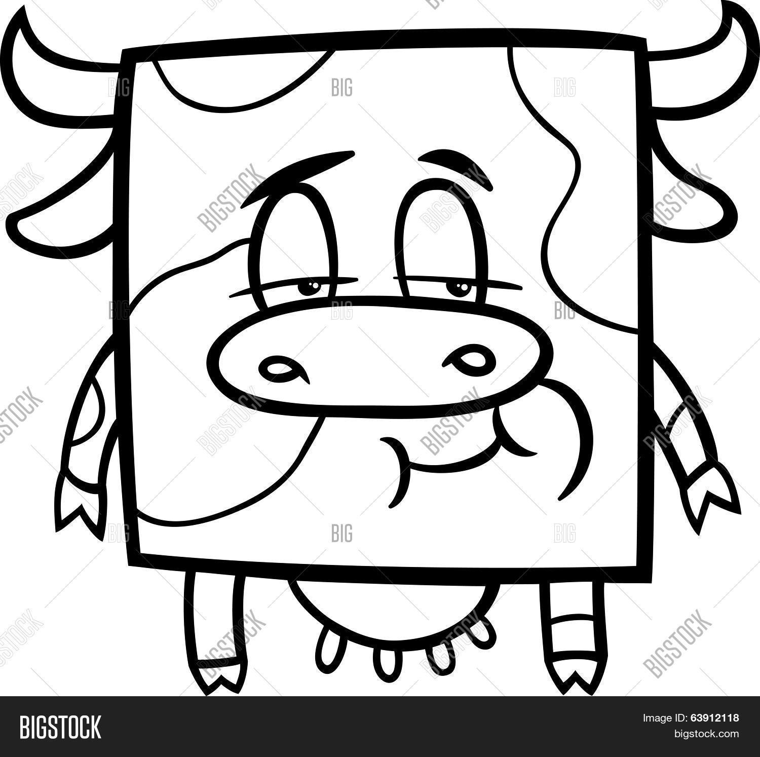 Square Cow Cartoon Vector & Photo (Free Trial) | Bigstock