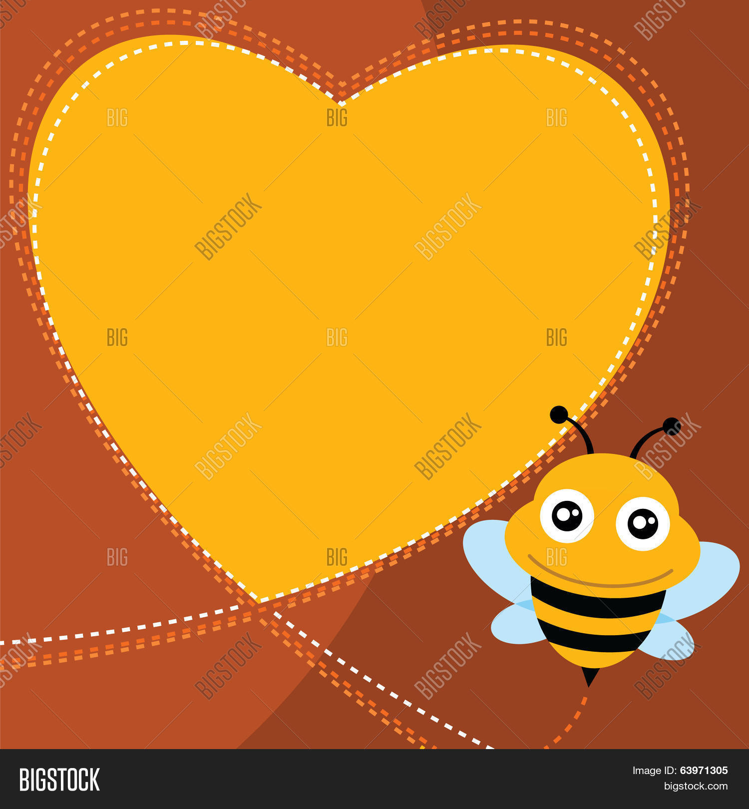 Flying Bee Heart Vector & Photo (Free Trial) | Bigstock