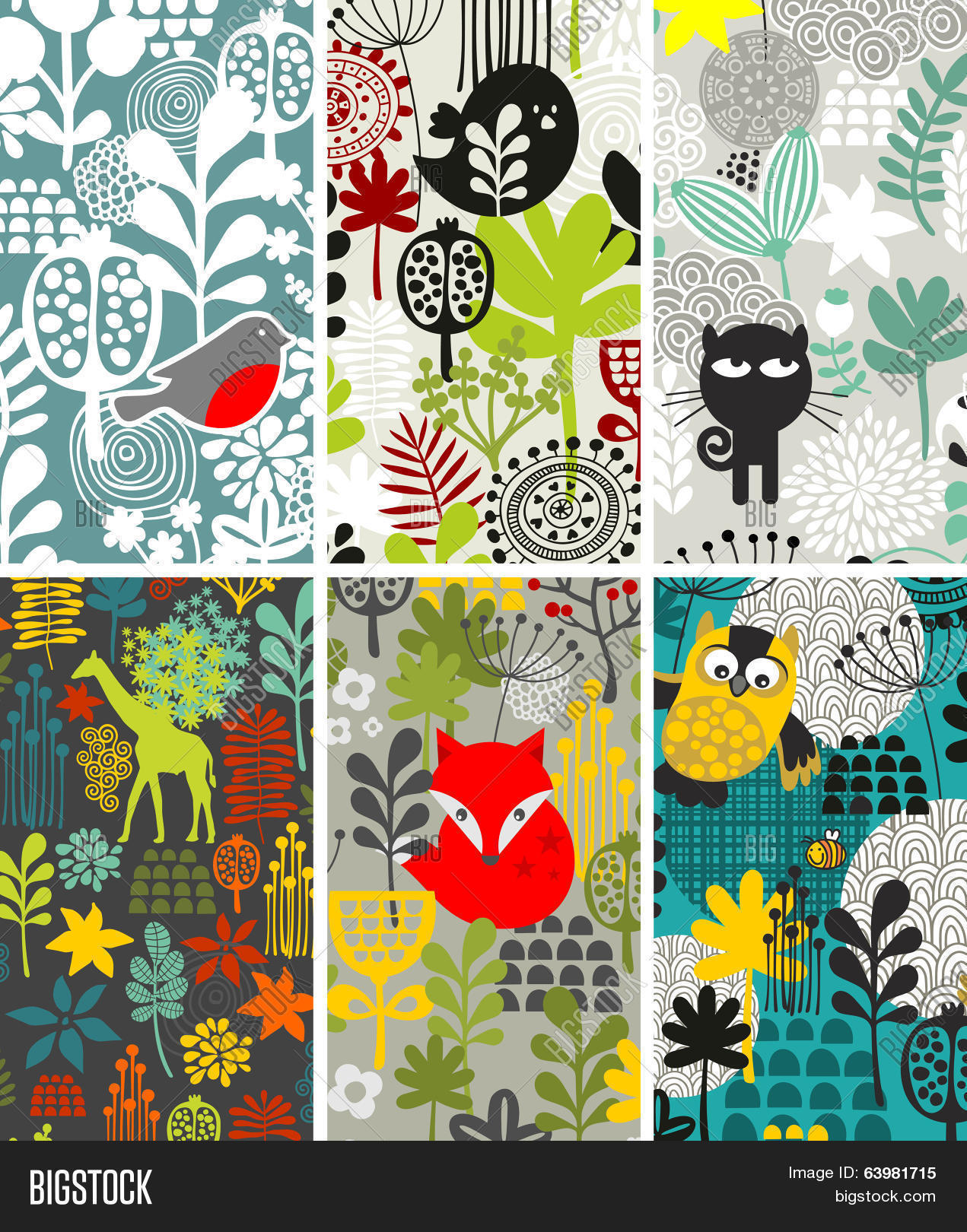 Set Vertical Cards Vector & Photo (Free Trial) | Bigstock