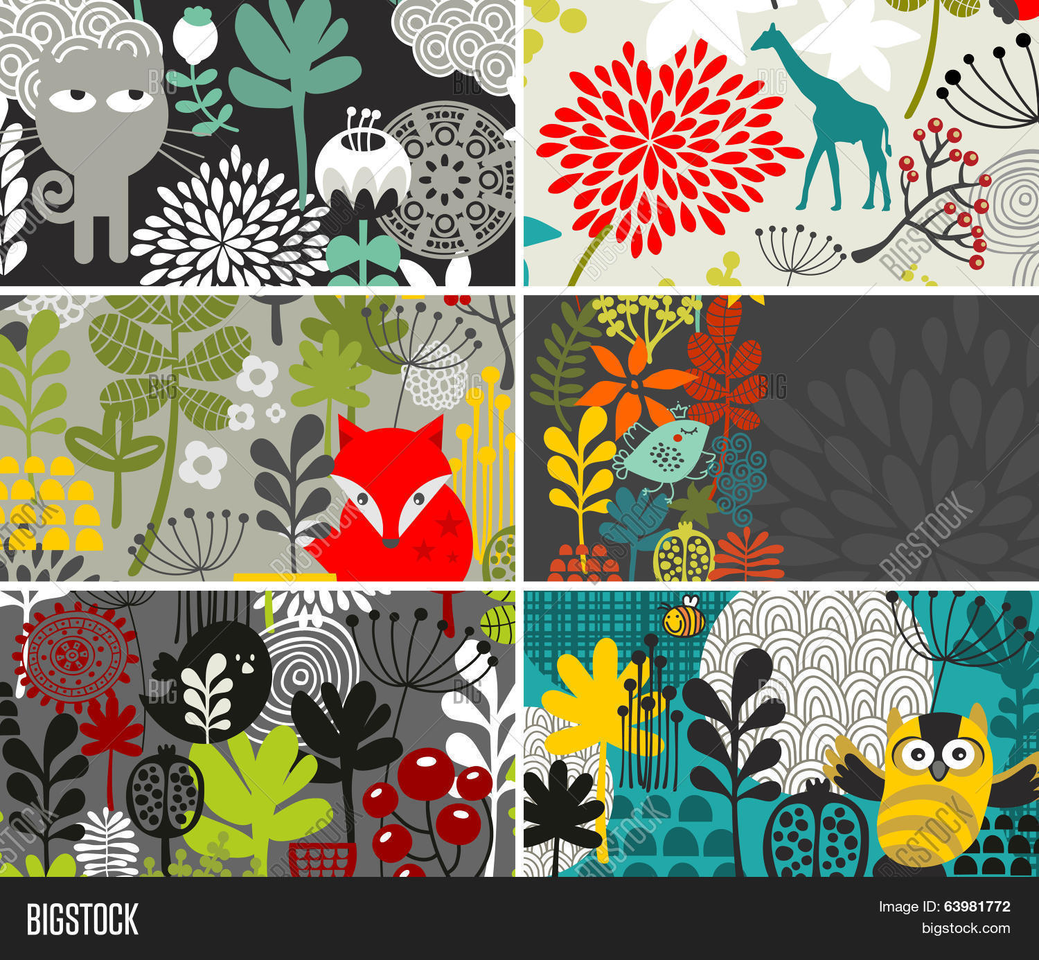 Set Horizontal Cards Vector & Photo (Free Trial) | Bigstock