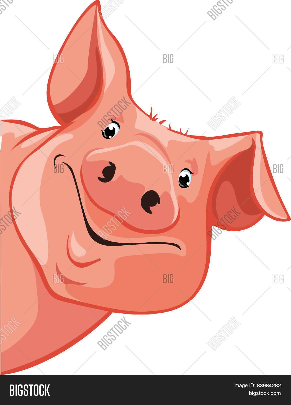 Pig Peeking Out Left Vector & Photo (Free Trial) | Bigstock