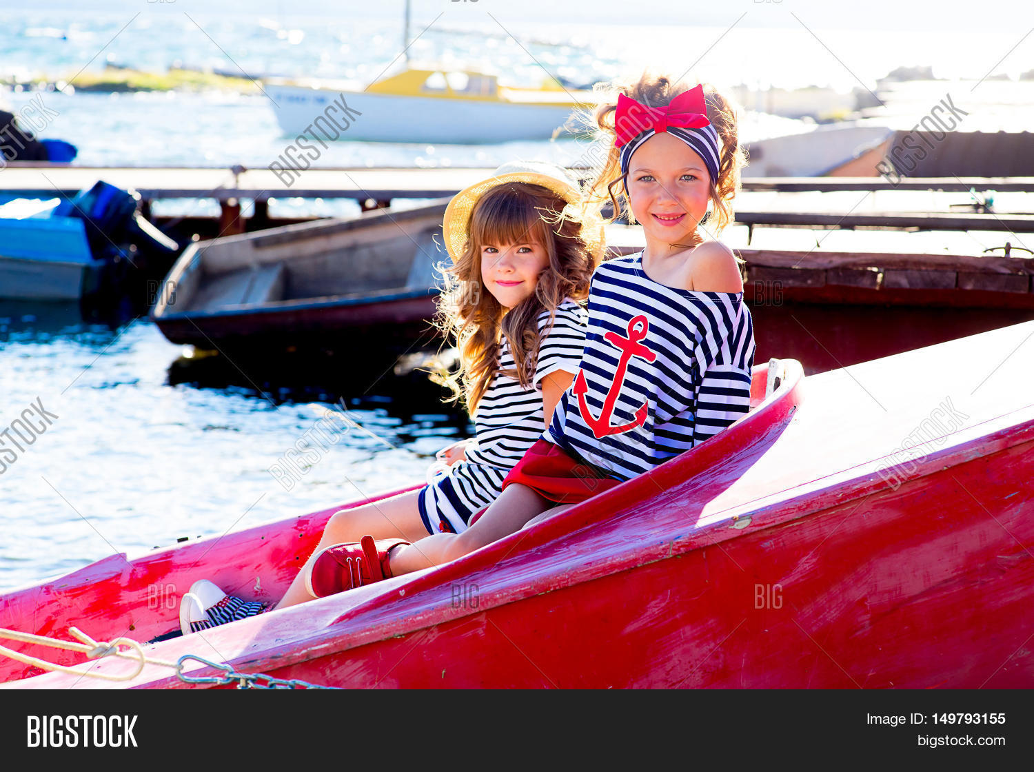 Two Young Girls Boat Image & Photo (Free Trial) | Bigstock