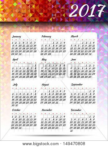 Year Calendar. Week Vector & Photo (Free Trial) | Bigstock