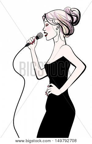 Woman Singing Vector & Photo (Free Trial) | Bigstock