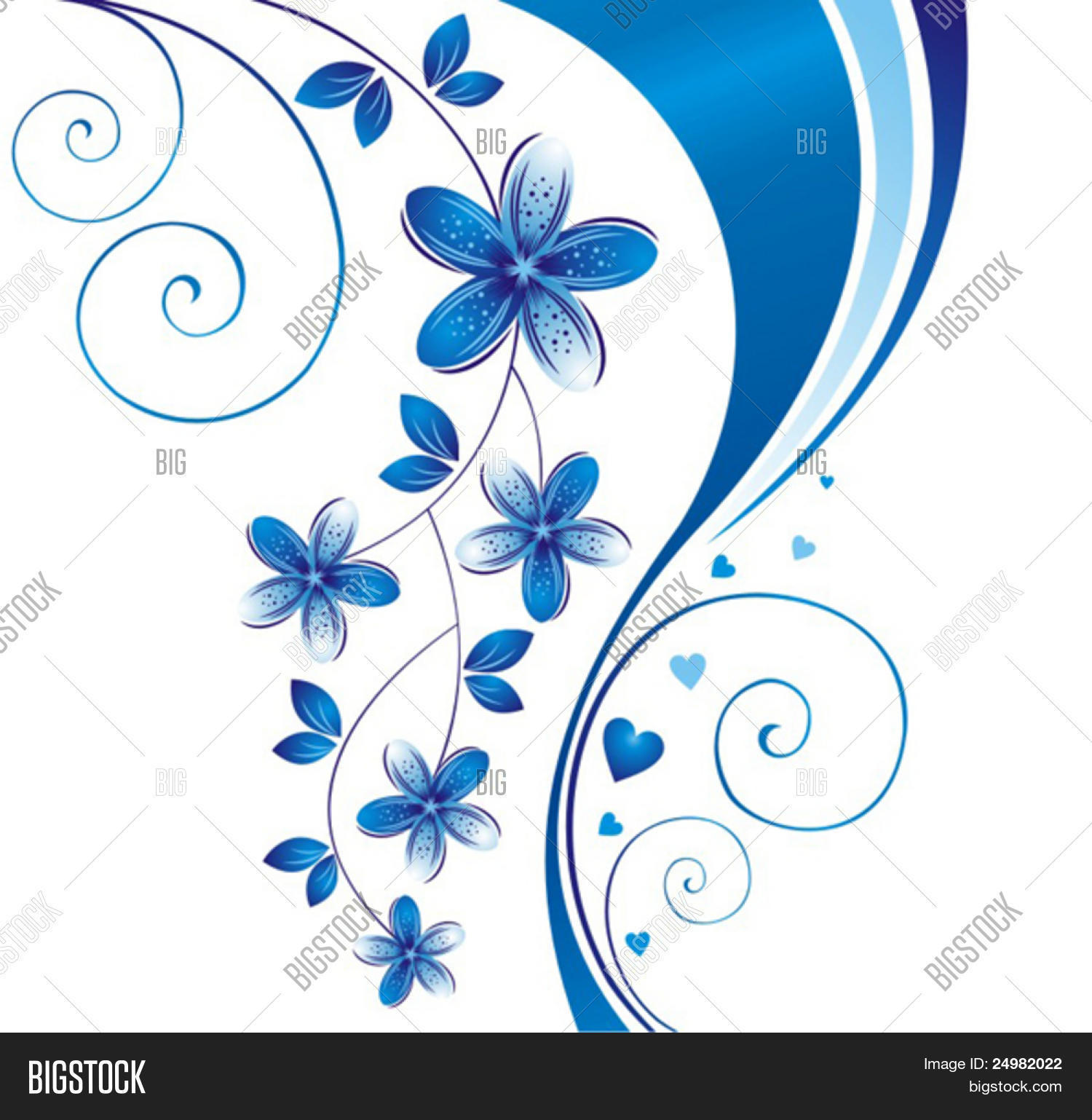 Blue Flower. Floral Vector & Photo (Free Trial) | Bigstock