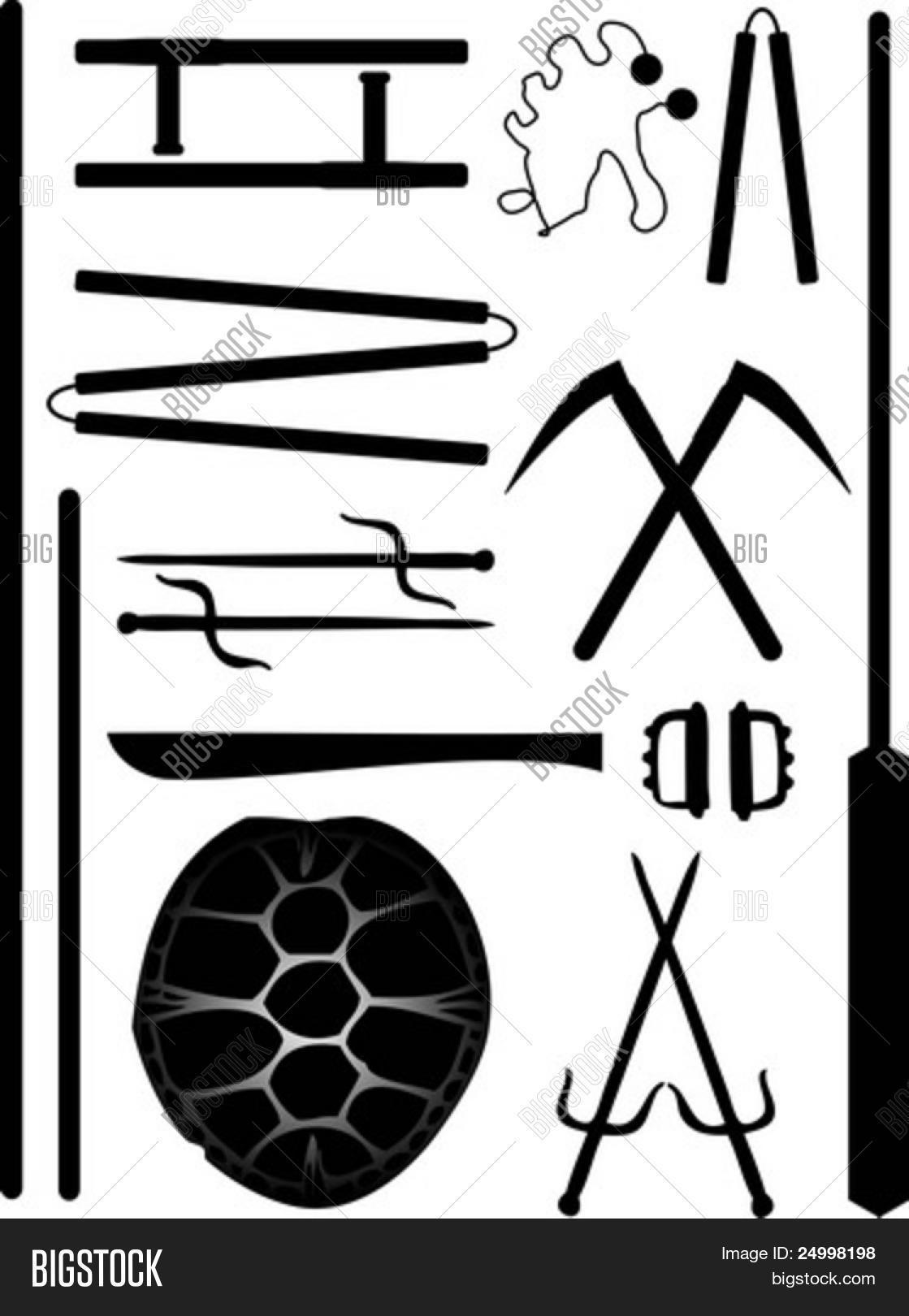 Kobudo Weapons Vector & Photo (Free Trial) | Bigstock