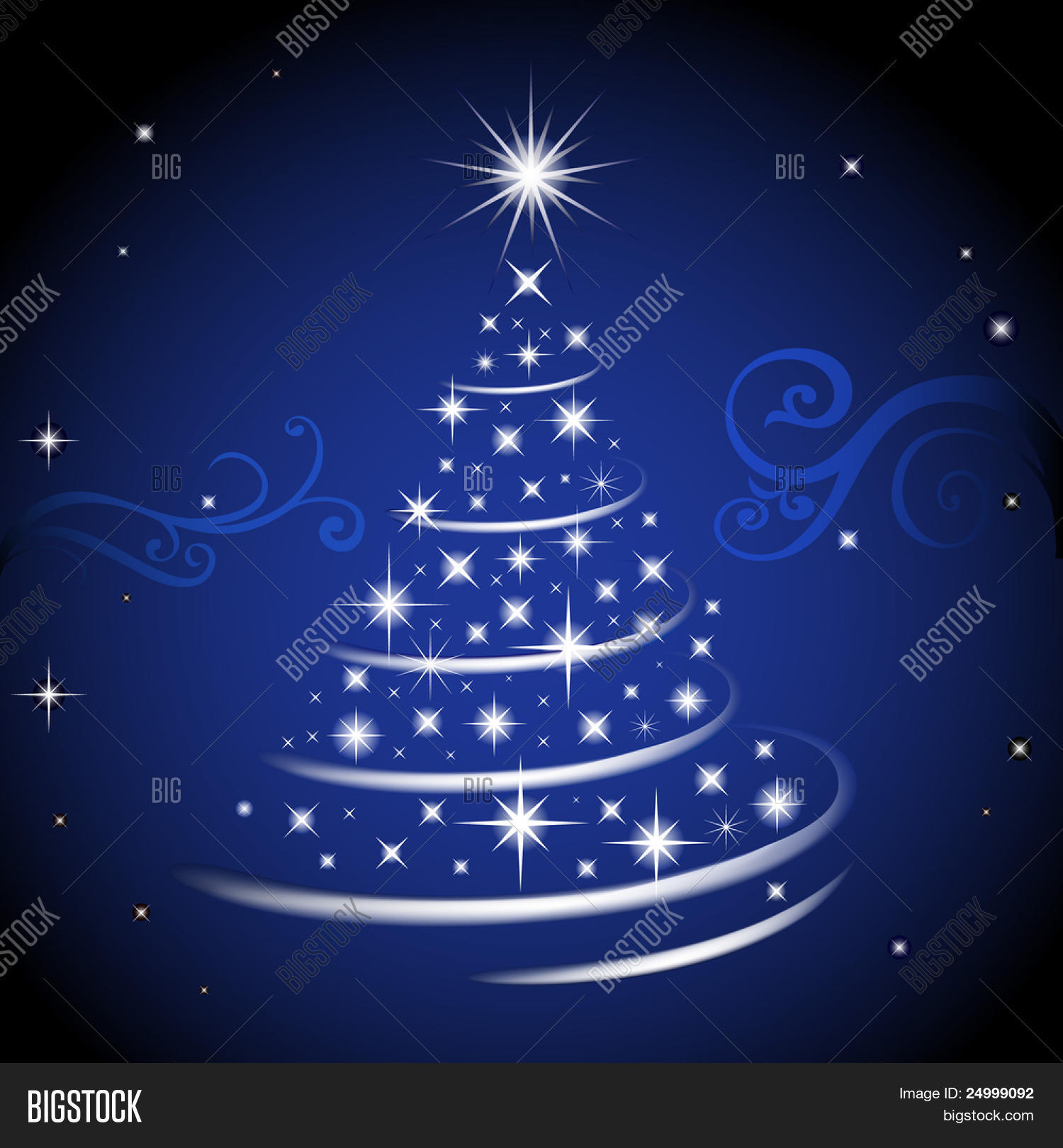 Blue Christmas Tree Vector & Photo (Free Trial) | Bigstock