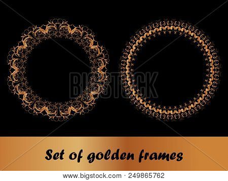 Set Round Gold Frames Vector & Photo (Free Trial) | Bigstock