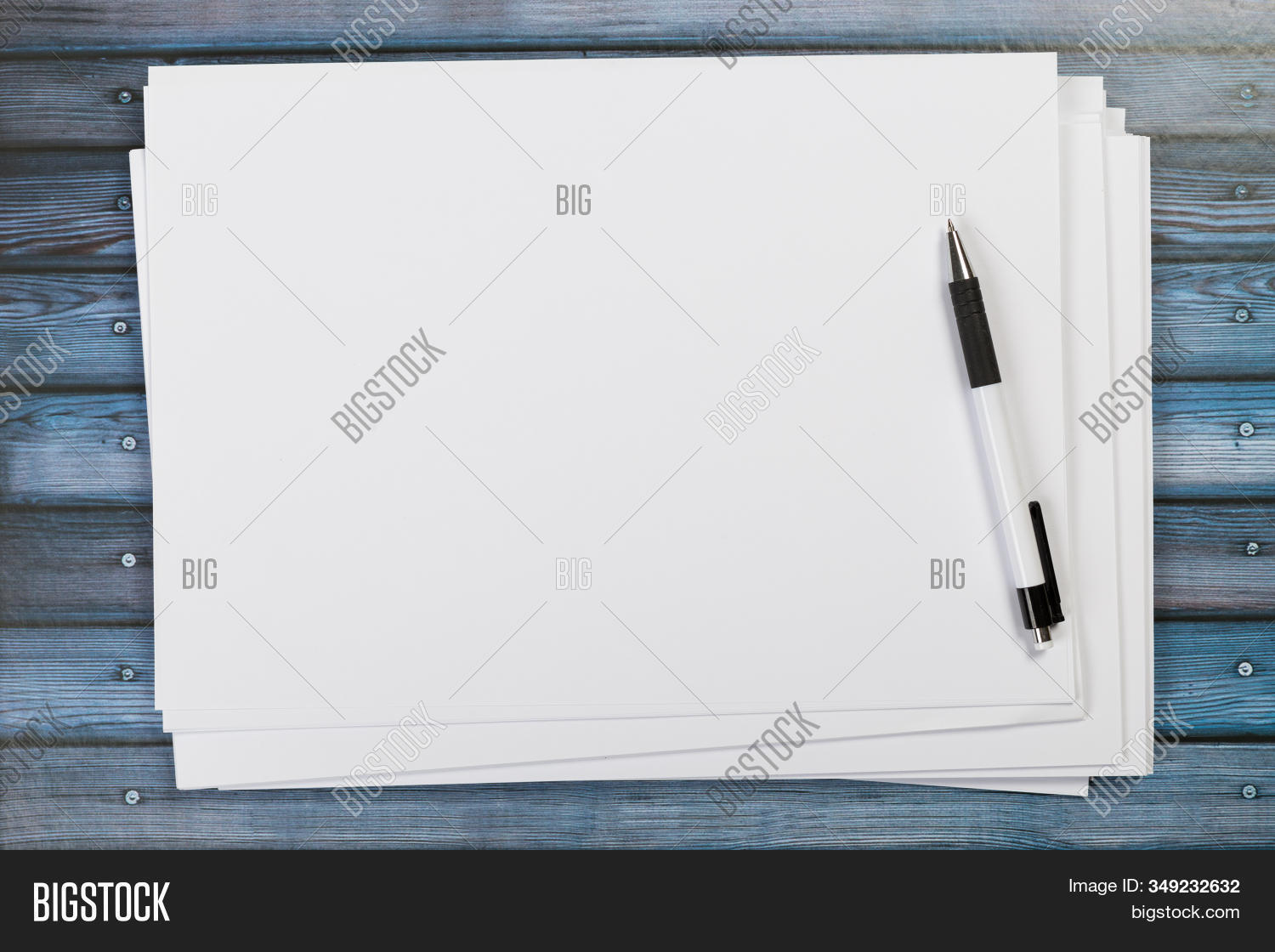 A4 White Paper Pen On Image & Photo (Free Trial) | Bigstock