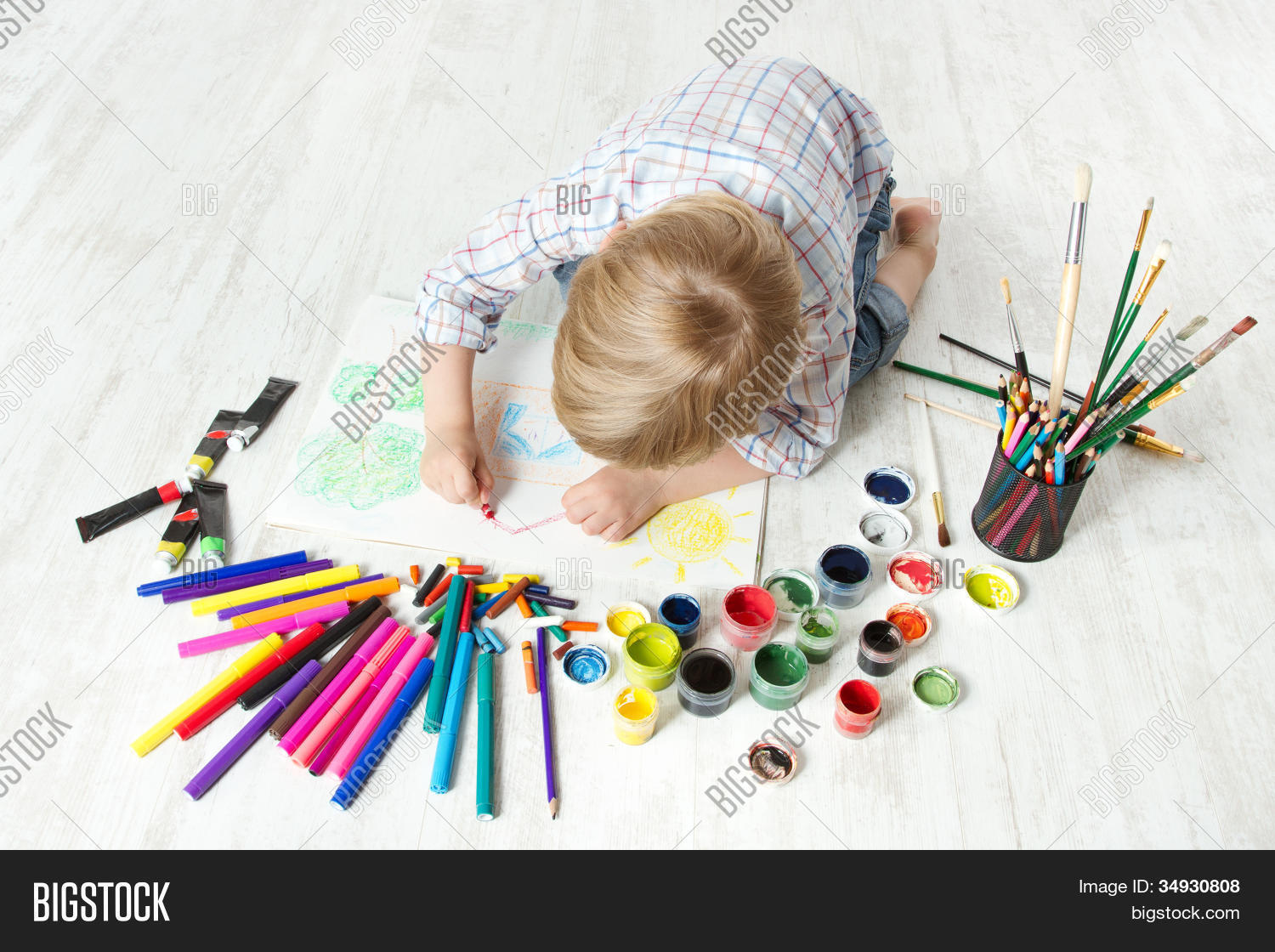 Child Drawing Picture Image & Photo (Free Trial) | Bigstock