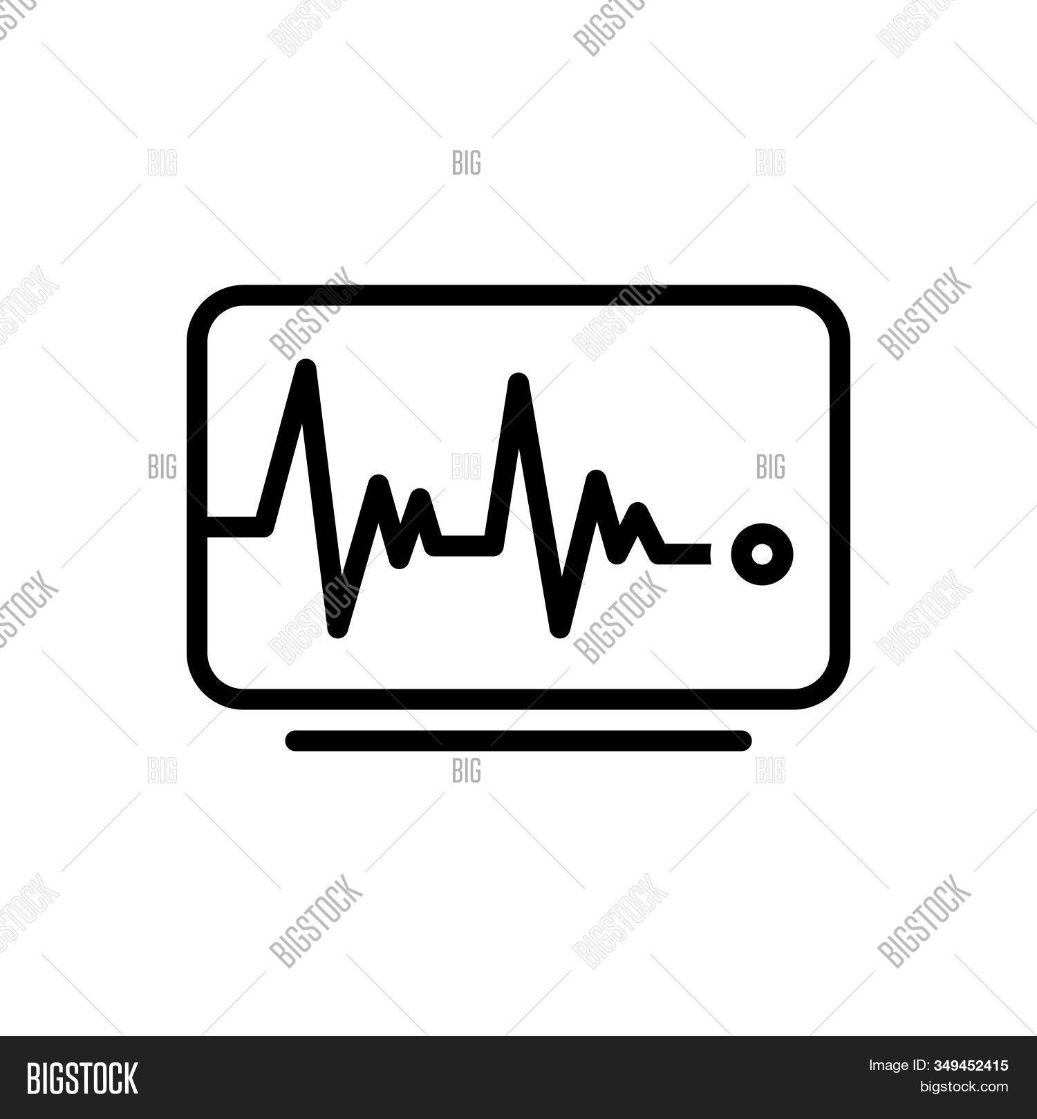 Black Line Icon Pulse Vector & Photo (Free Trial) | Bigstock