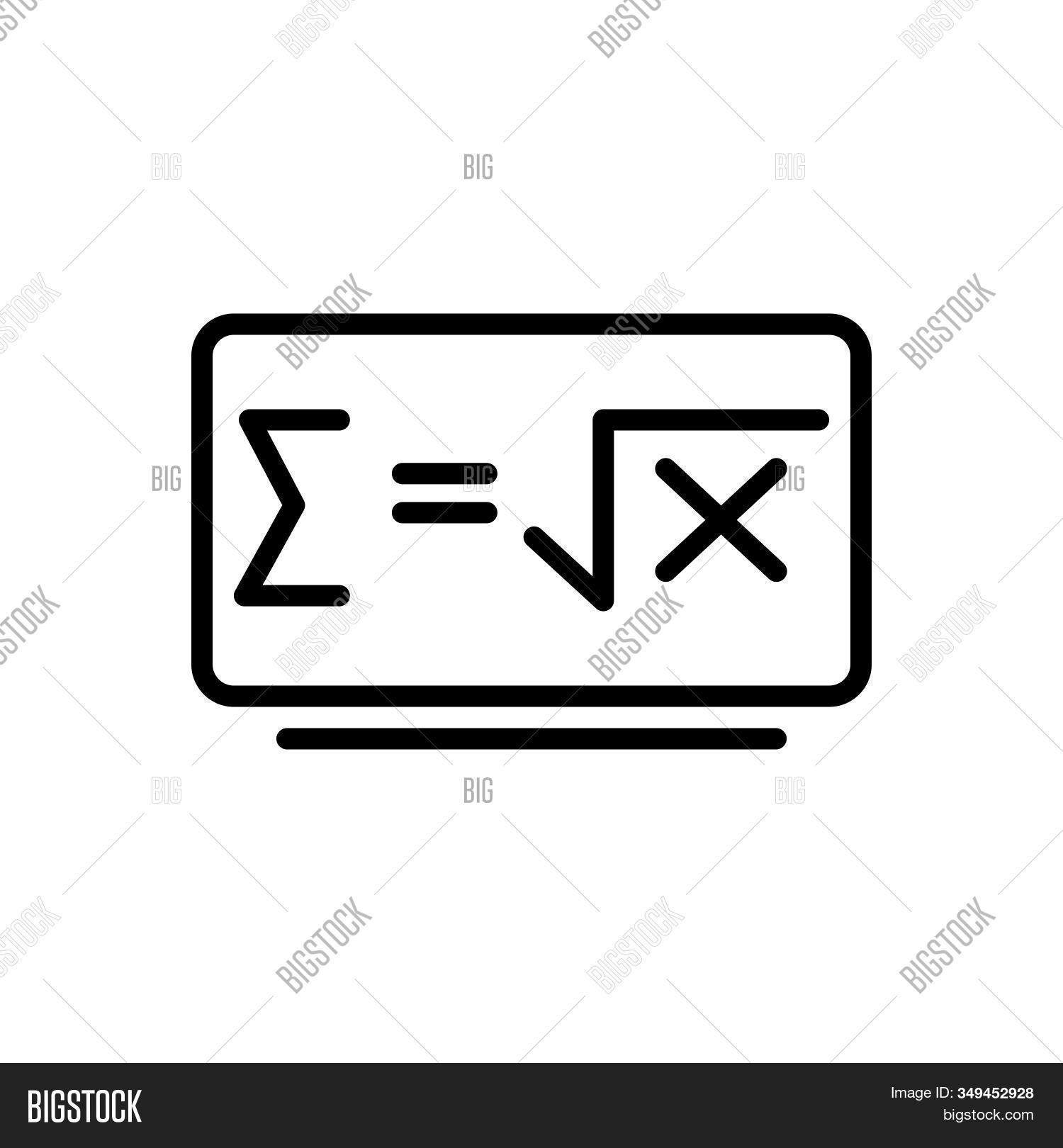 Black Line Icon Math- Vector & Photo (Free Trial) | Bigstock
