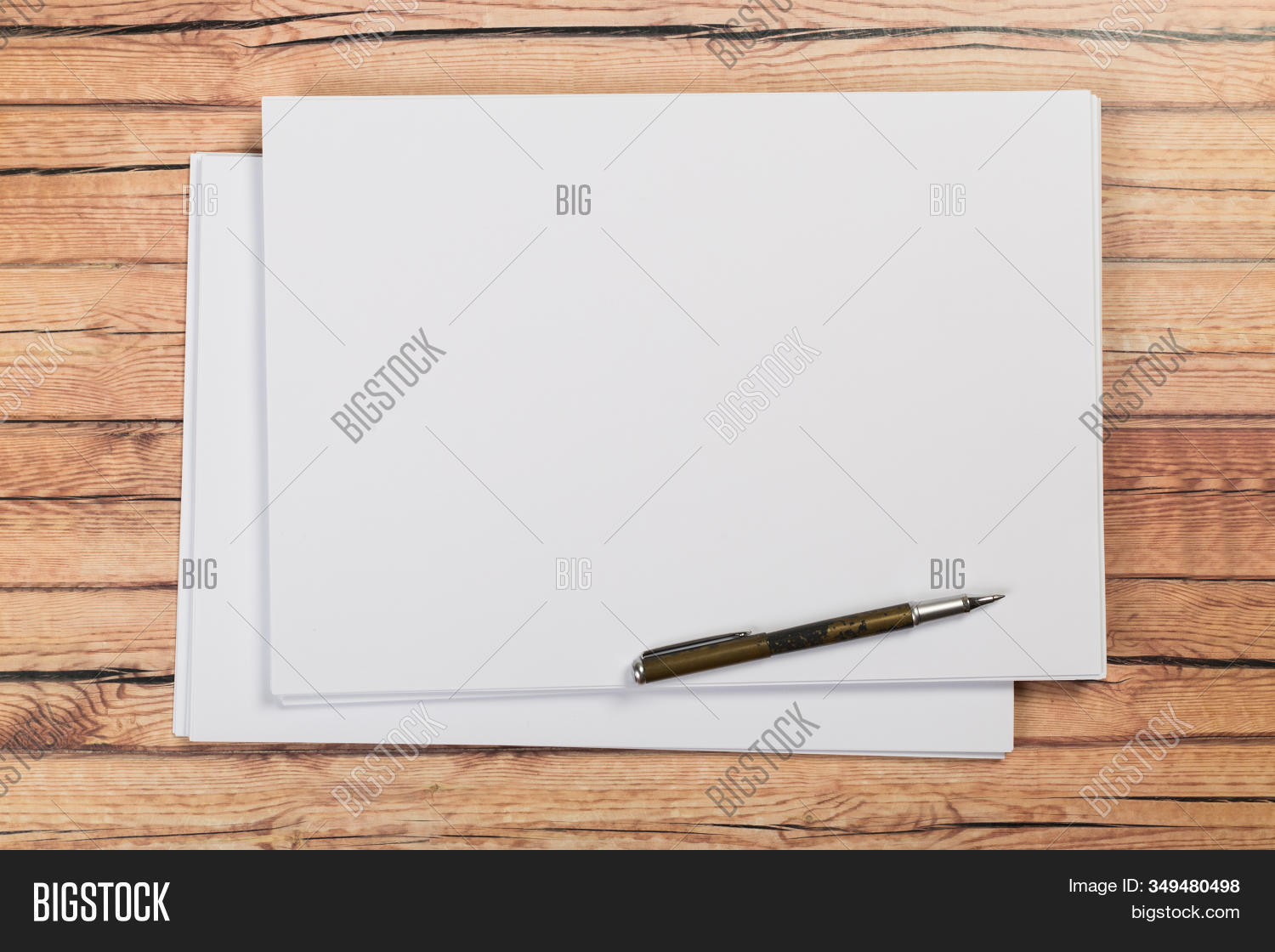 A4 White Paper Pen On Image & Photo (Free Trial) | Bigstock