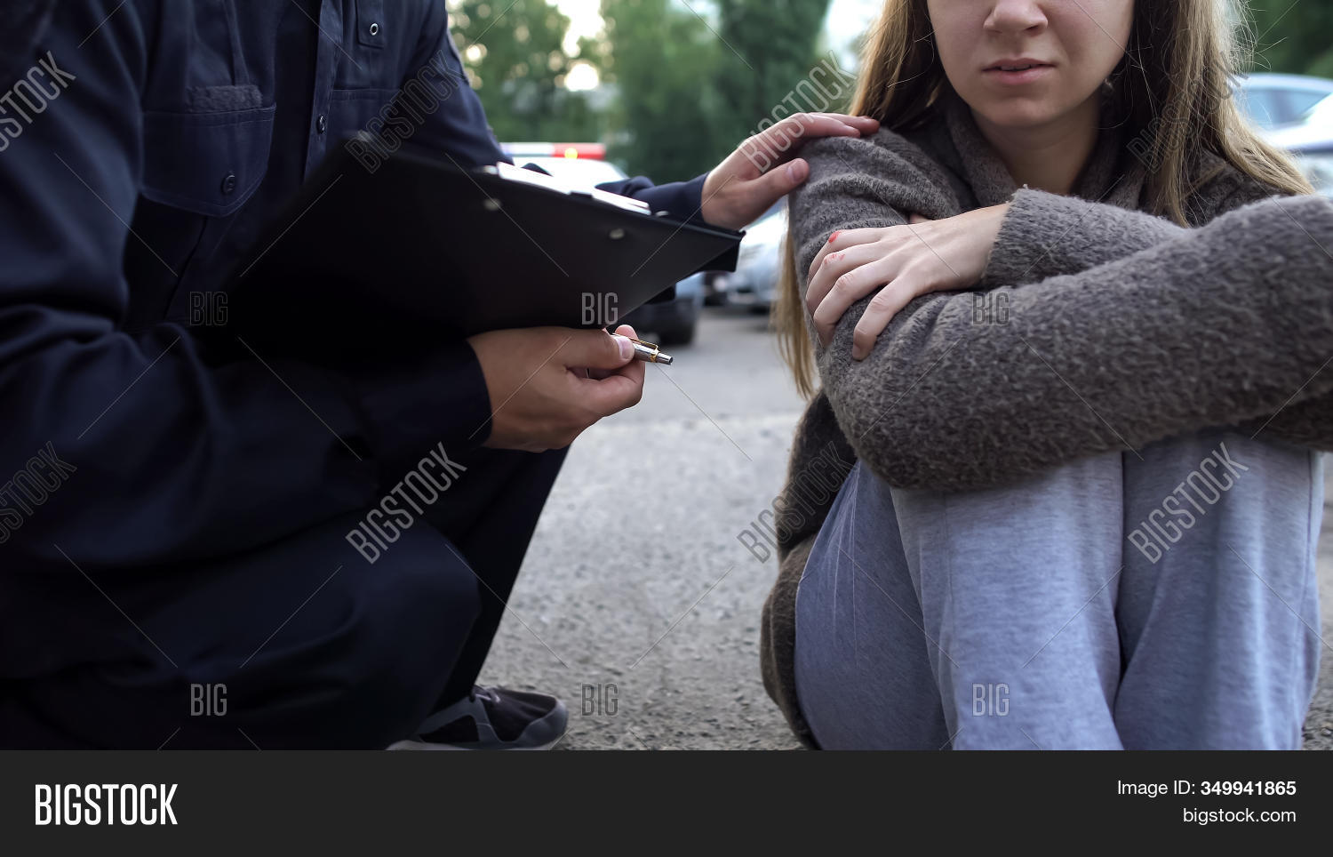 Officer Trying Calm Image & Photo (Free Trial) | Bigstock