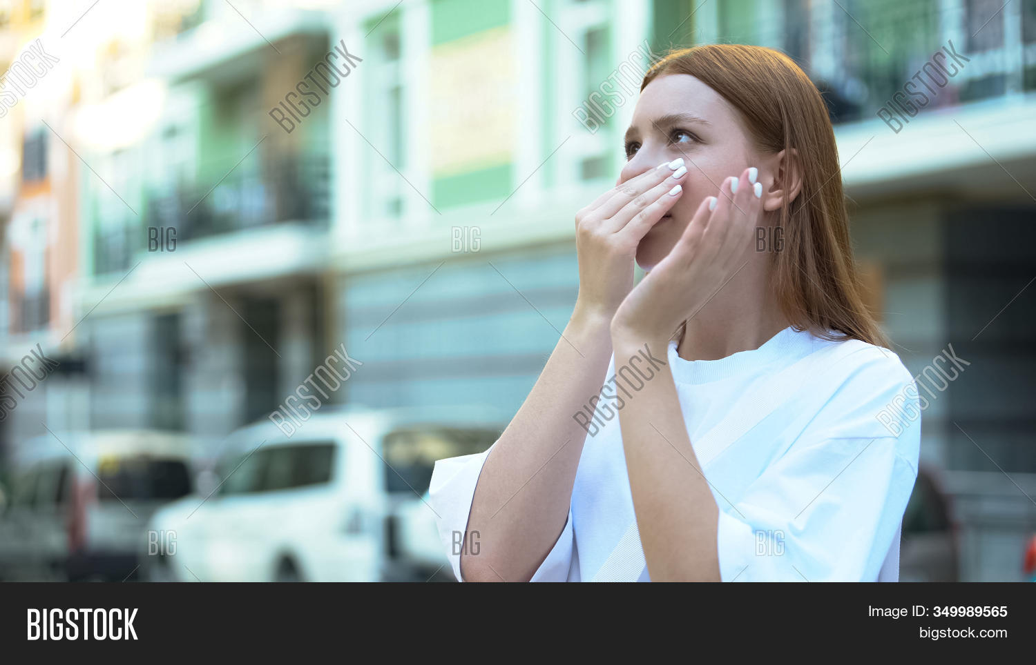 Girl Closing Nose Hand Image & Photo (Free Trial) | Bigstock