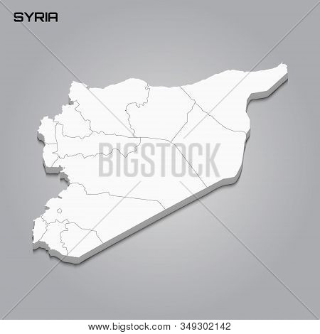 Syria 3d Map Borders Vector & Photo (Free Trial) | Bigstock