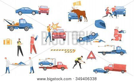 Car Accident Set Help Vector & Photo (Free Trial) | Bigstock