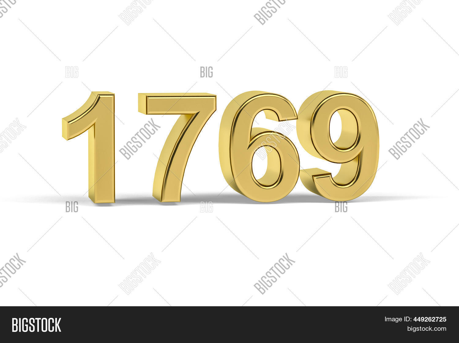 Golden 3d Number 1769 Image And Photo Free Trial Bigstock 0424