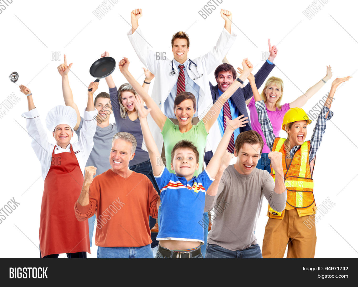 Group Happy Workers Image & Photo (Free Trial) | Bigstock