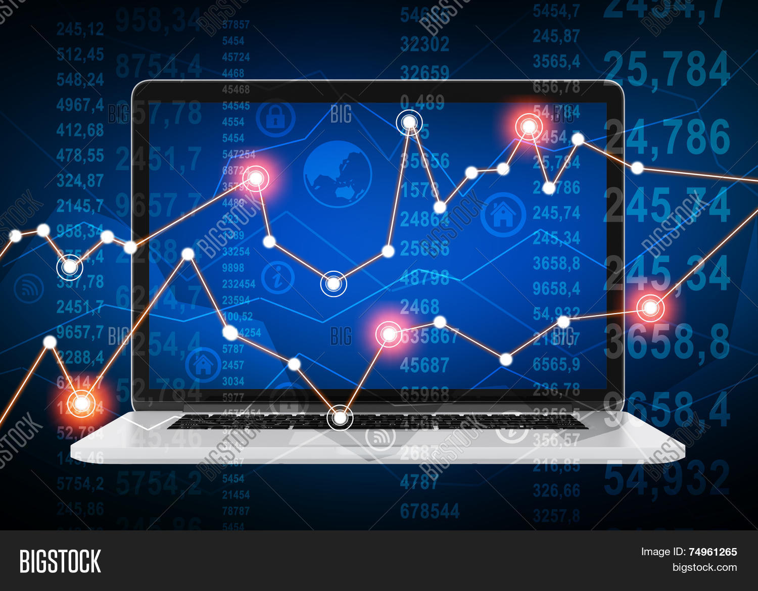 Laptop Financial Chart Image & Photo (Free Trial) | Bigstock