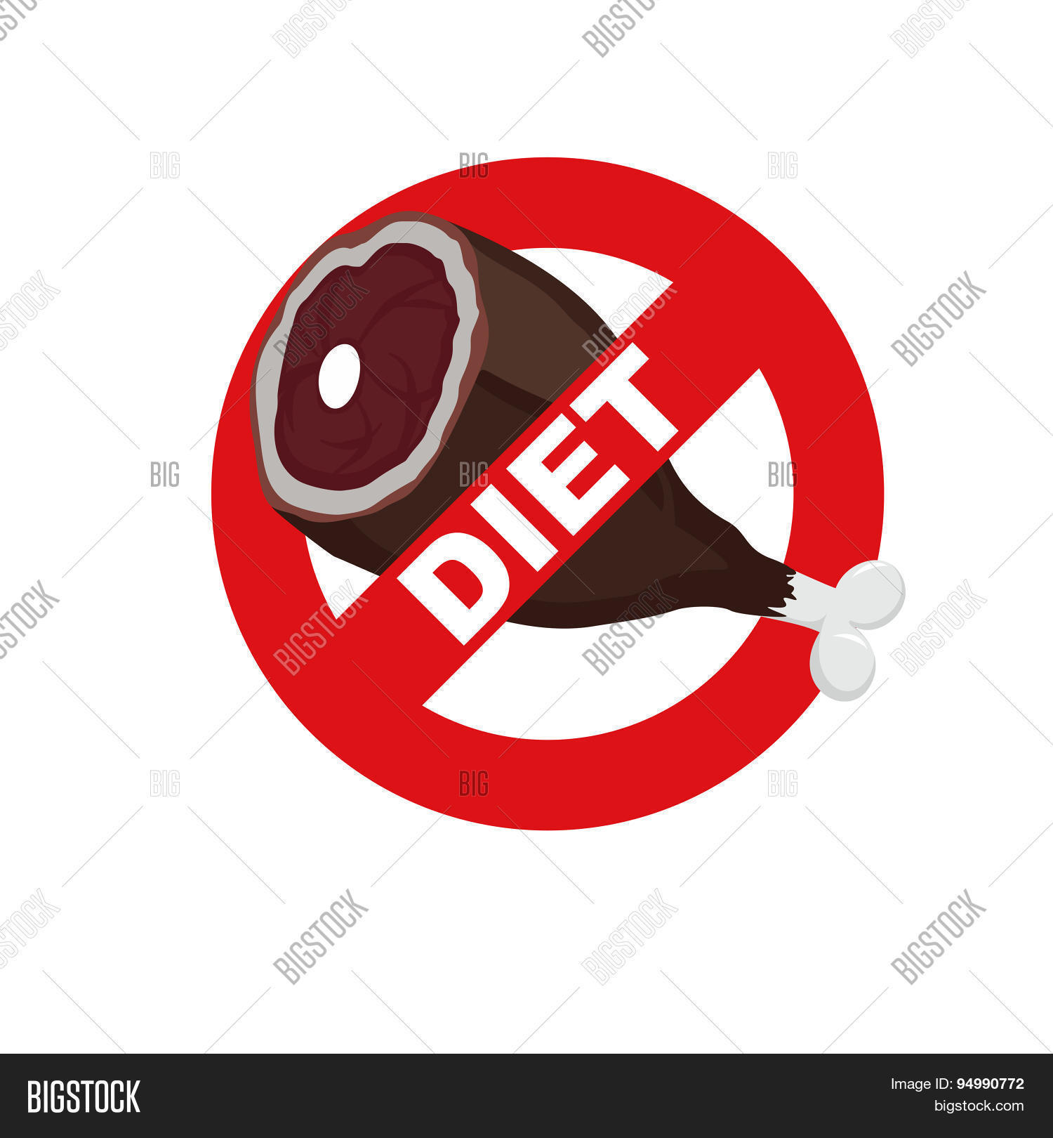 Diet Sign Logo. Meat Vector & Photo (Free Trial) | Bigstock
