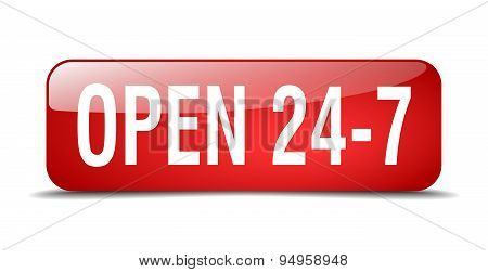 Open 24 7 Red Square Vector & Photo (Free Trial) | Bigstock