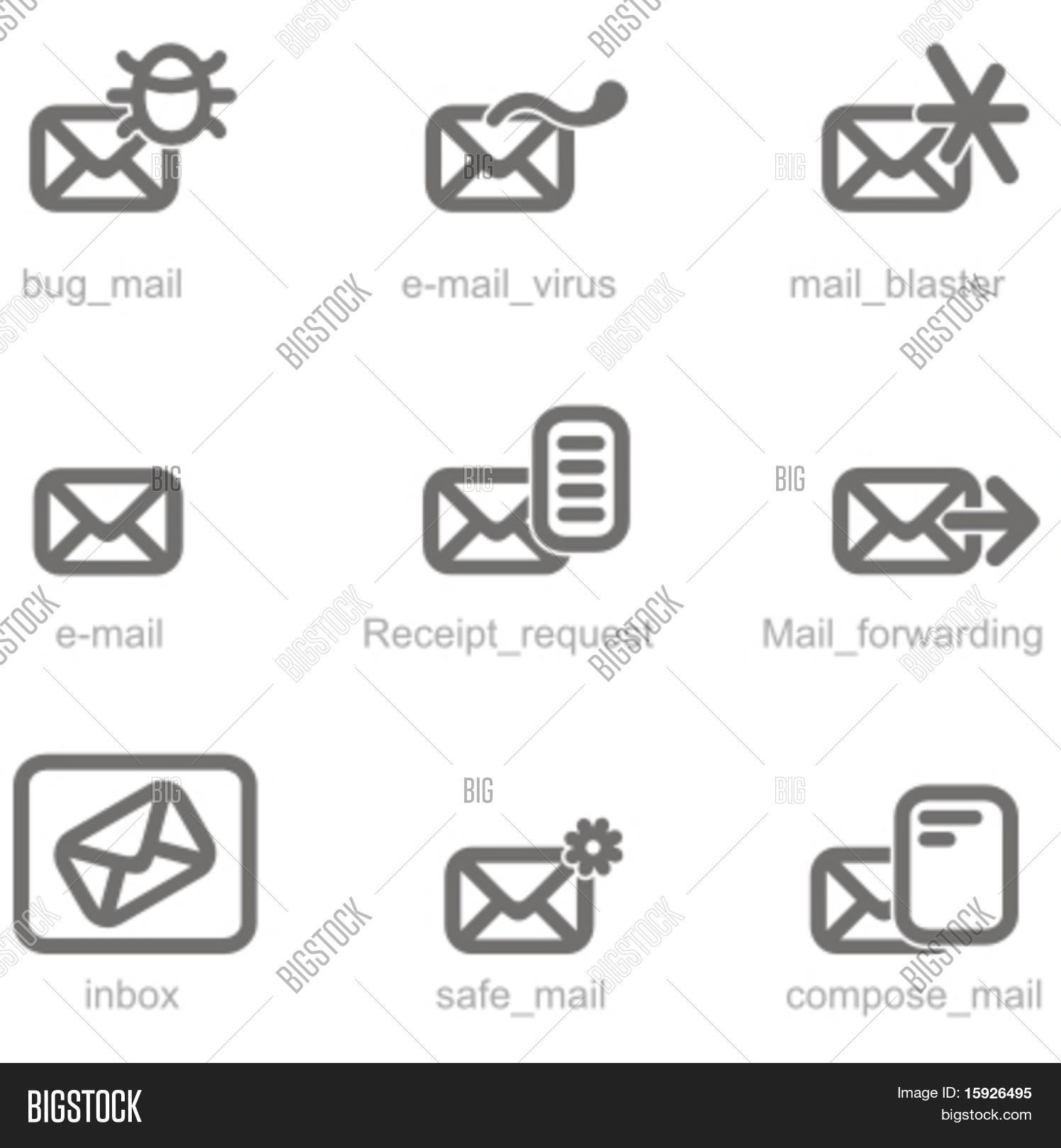 E-mail Icons Set 1. Vector & Photo (Free Trial) | Bigstock