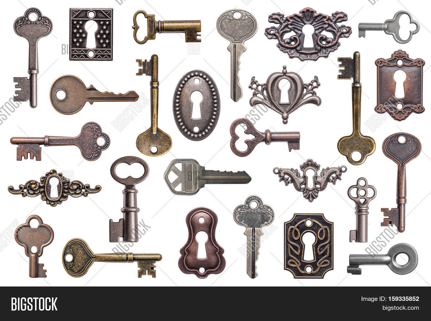 Set Old Keys Keyholes Image & Photo (Free Trial) | Bigstock