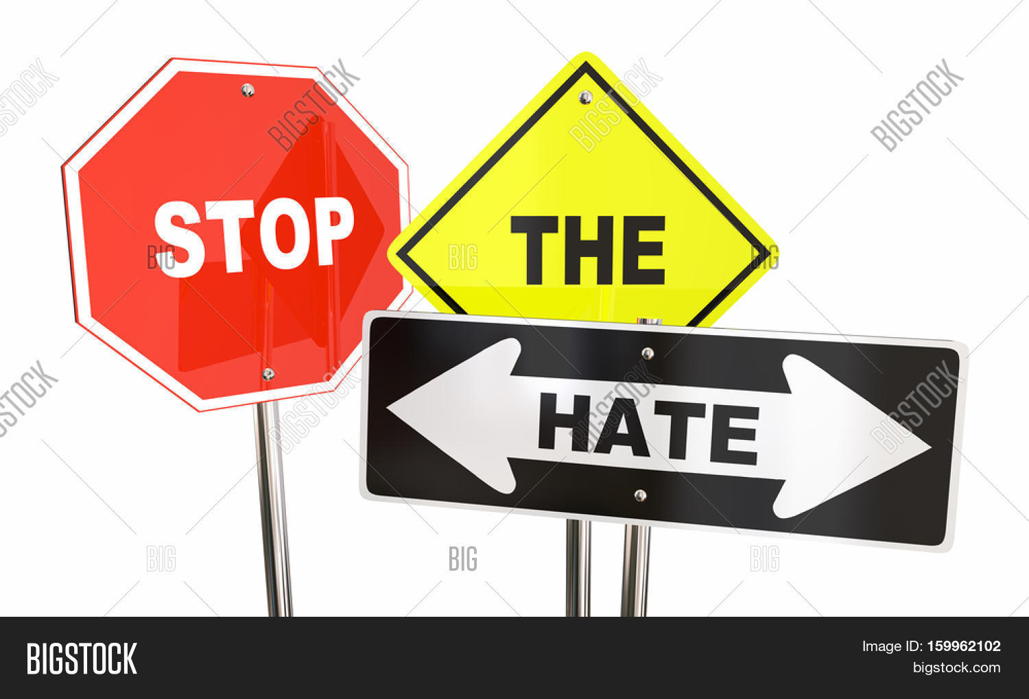 Stop Hate Road Signs Image & Photo (Free Trial) | Bigstock