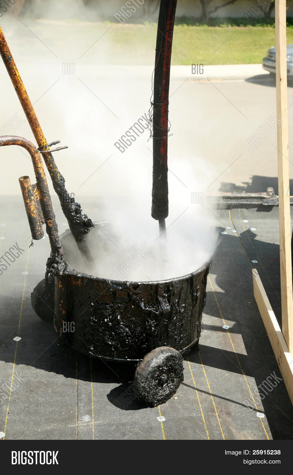 Hot Molten Tar Pours Image & Photo (Free Trial) | Bigstock