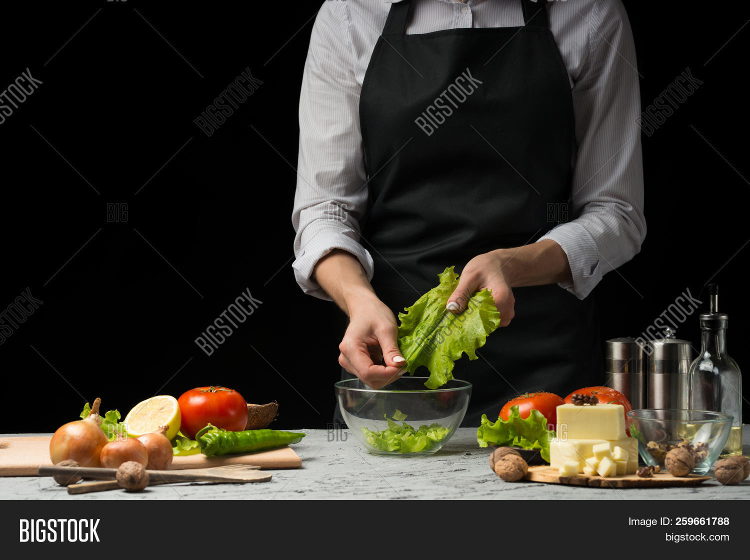 Chef Prepares Salad, Image & Photo (Free Trial) | Bigstock