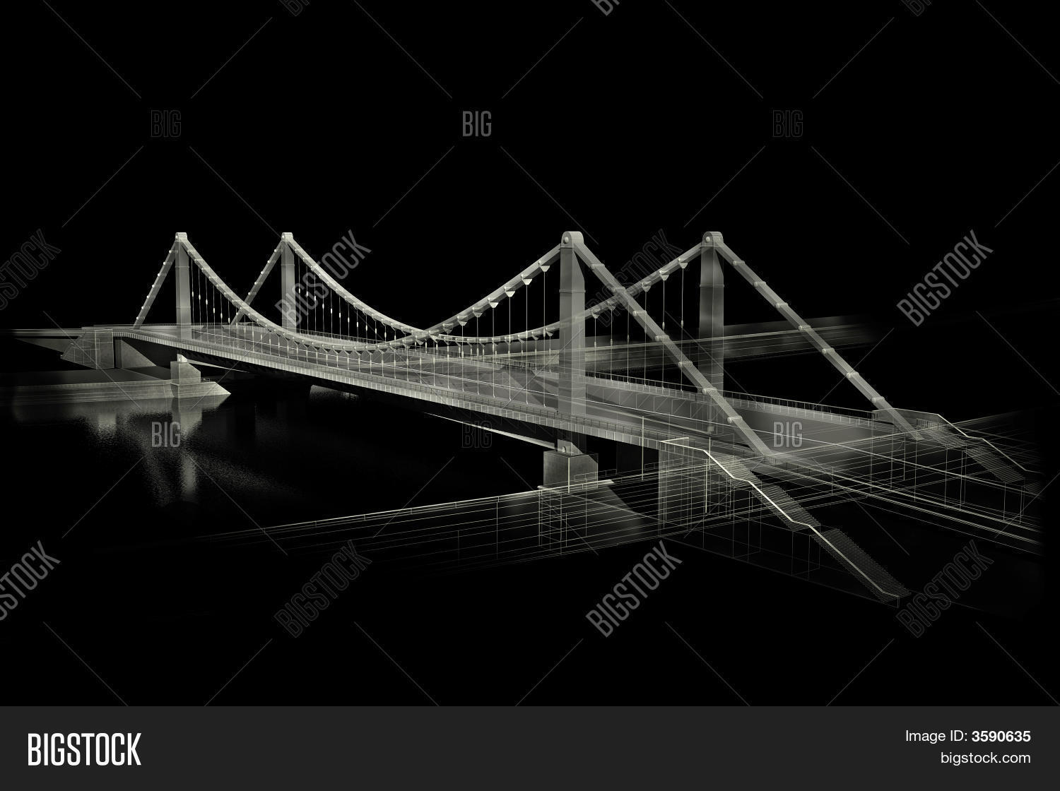 3D Sketch Bridge B/W Image & Photo (Free Trial) | Bigstock