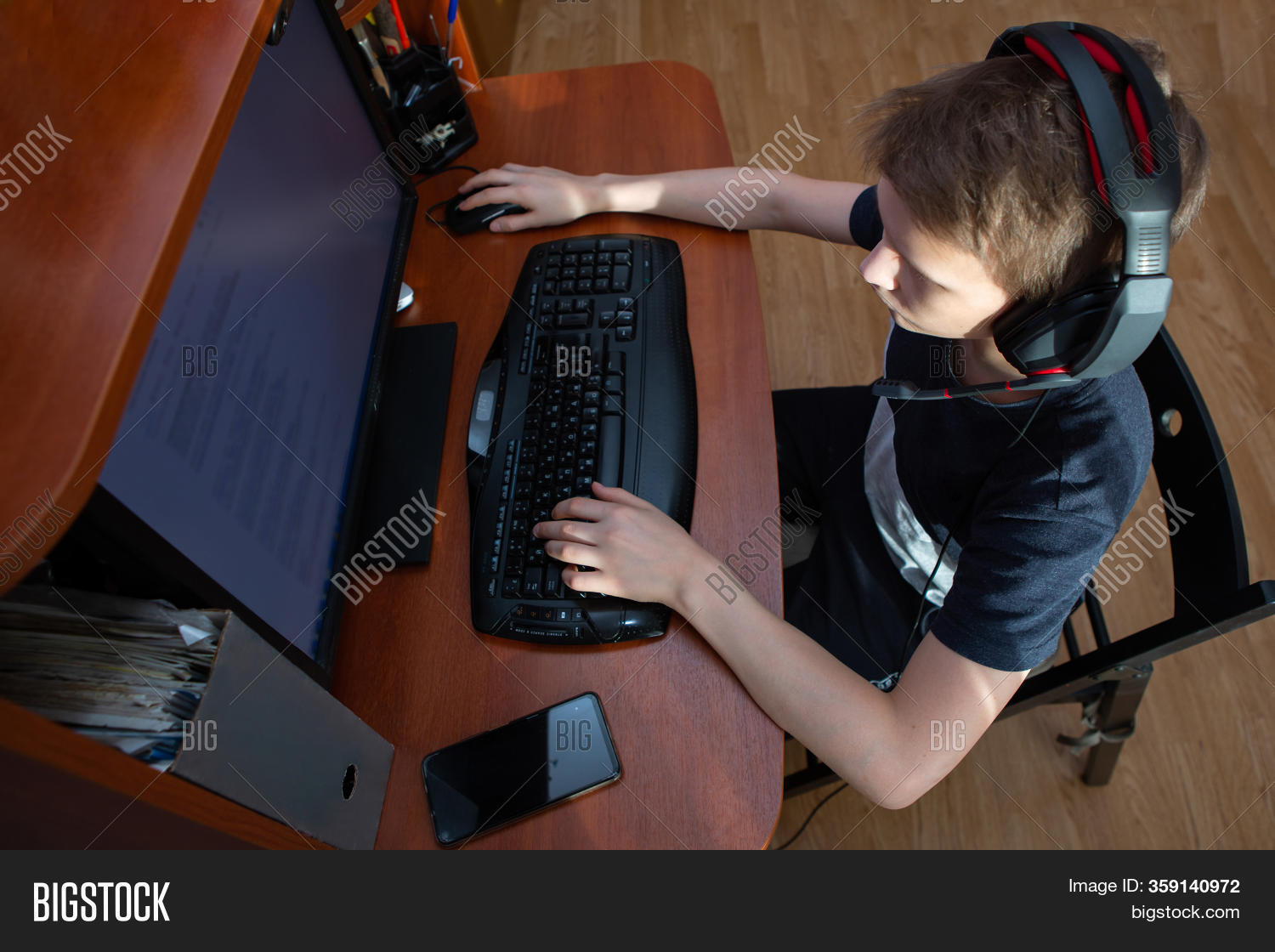 Boy Headphones Front Image & Photo (Free Trial) | Bigstock