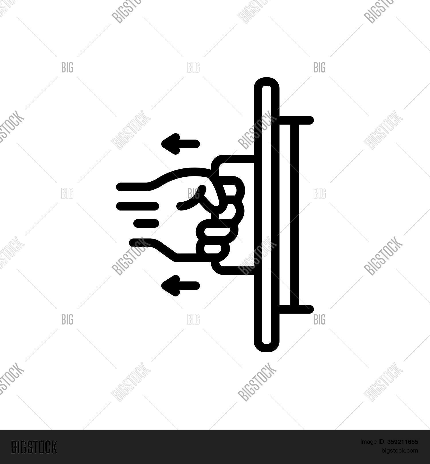 Black Line Icon Pull Vector & Photo (Free Trial) | Bigstock