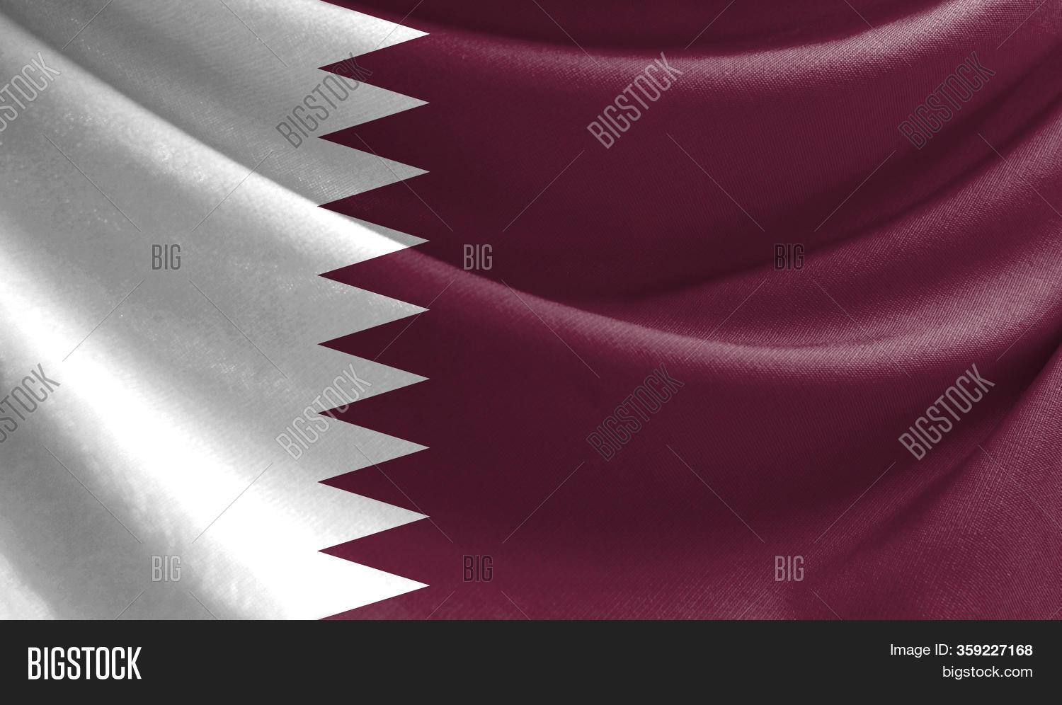 Realistic Flag Qatar Image & Photo (Free Trial) | Bigstock