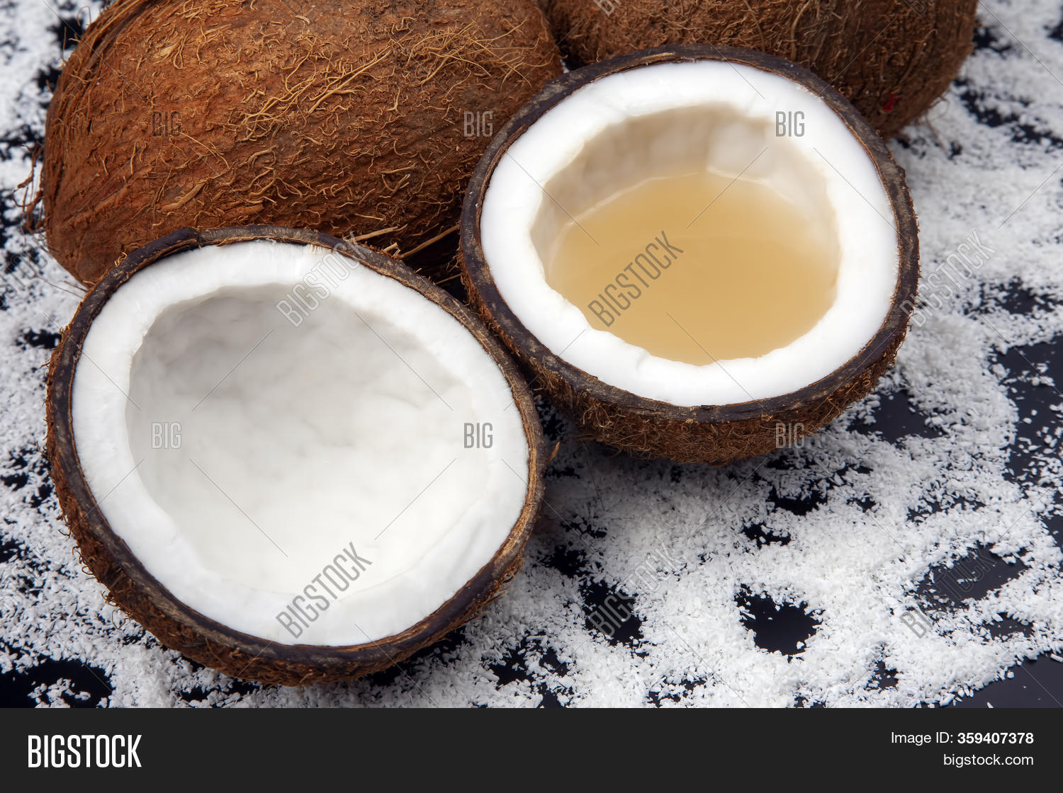 Cut Fresh Coconut Real Image & Photo (Free Trial) | Bigstock