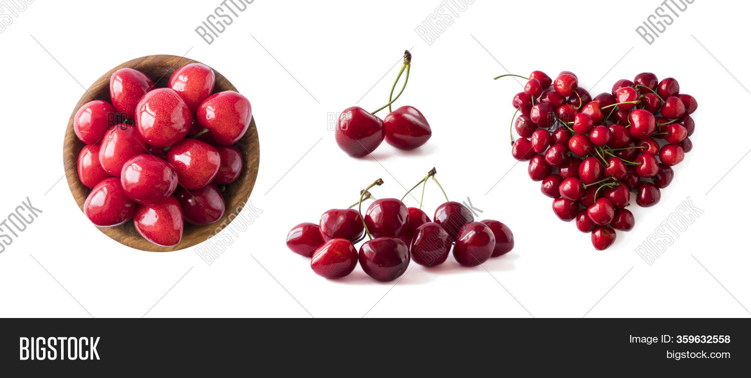 Red Cherries Isolated Image & Photo (Free Trial) | Bigstock
