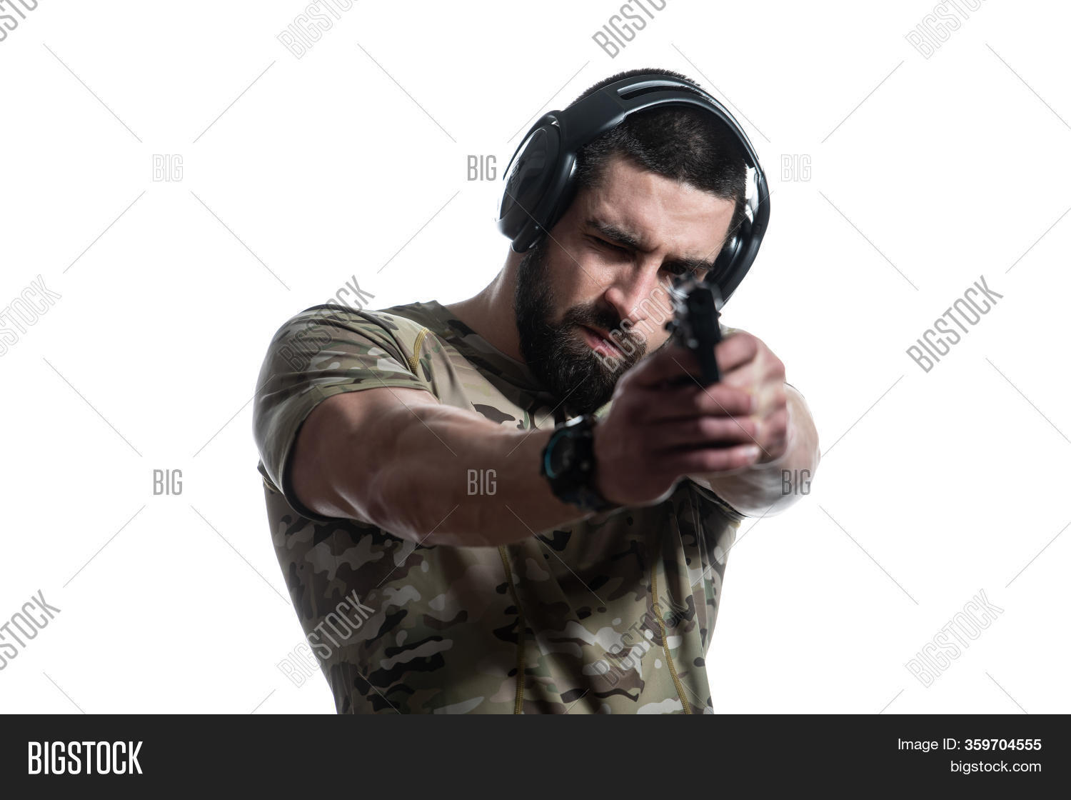 Warrior Gun On White Image & Photo (Free Trial) | Bigstock