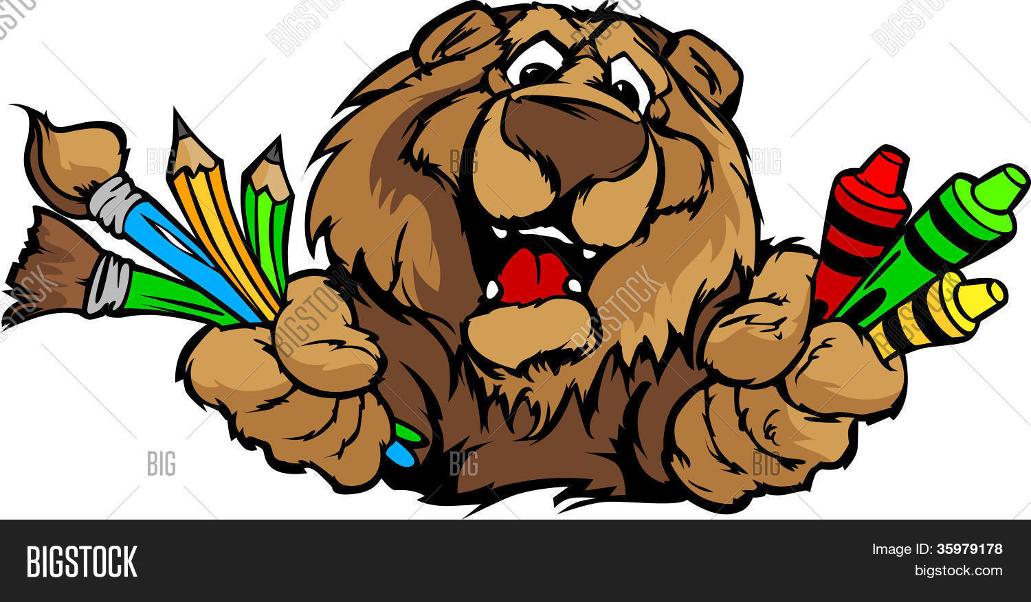 Happy Preschool Bear Vector & Photo (Free Trial) | Bigstock