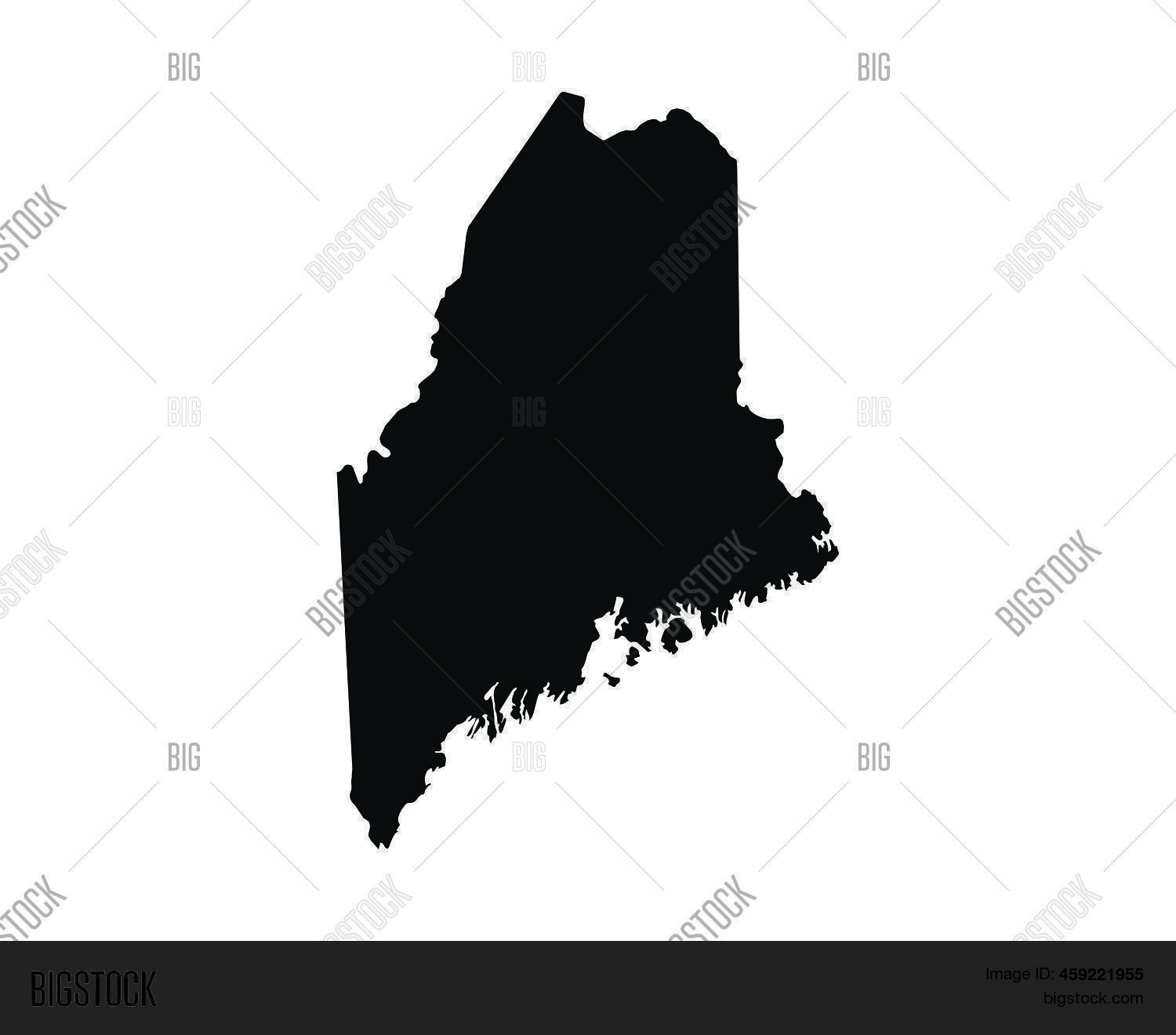 Maine Us Map. Me Usa Vector & Photo (Free Trial) | Bigstock