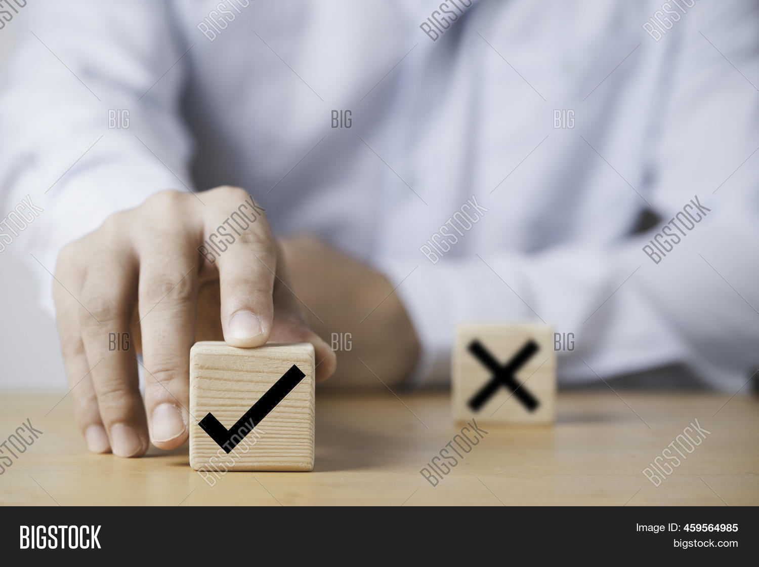 Hand Pushing Tick Image & Photo (Free Trial) | Bigstock