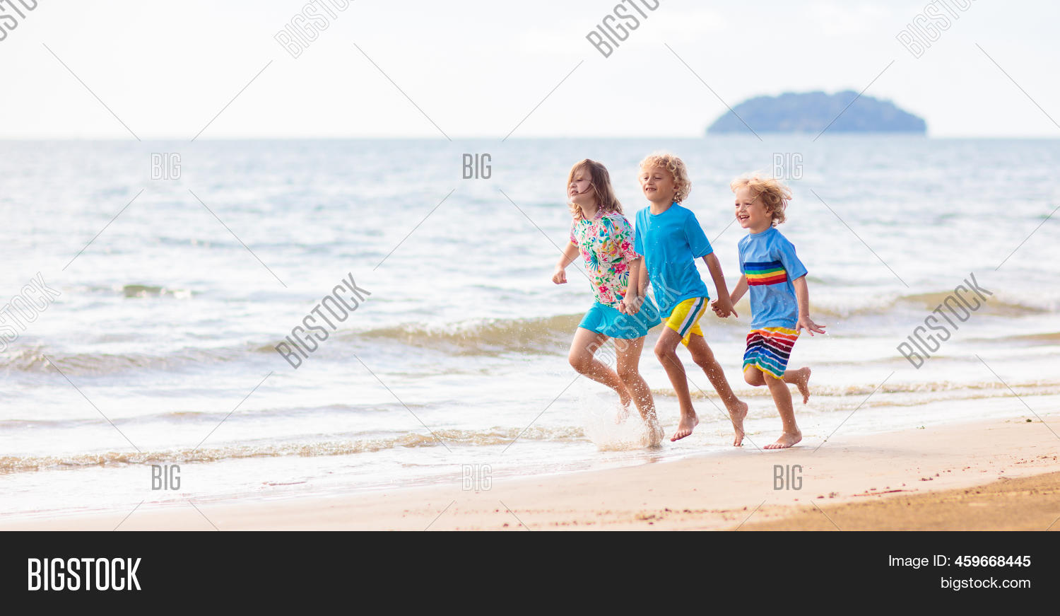Kids Playing On Beach Image & Photo (Free Trial) | Bigstock