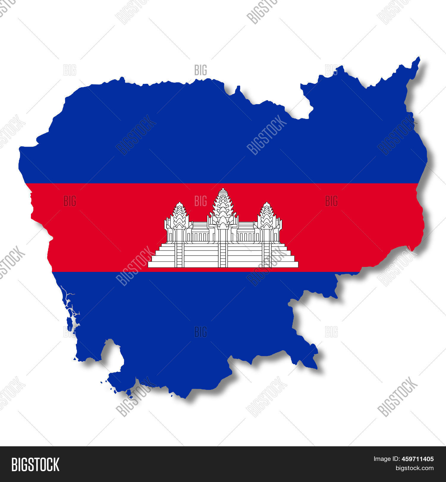 Cambodia Flag Map On Image & Photo (Free Trial) | Bigstock