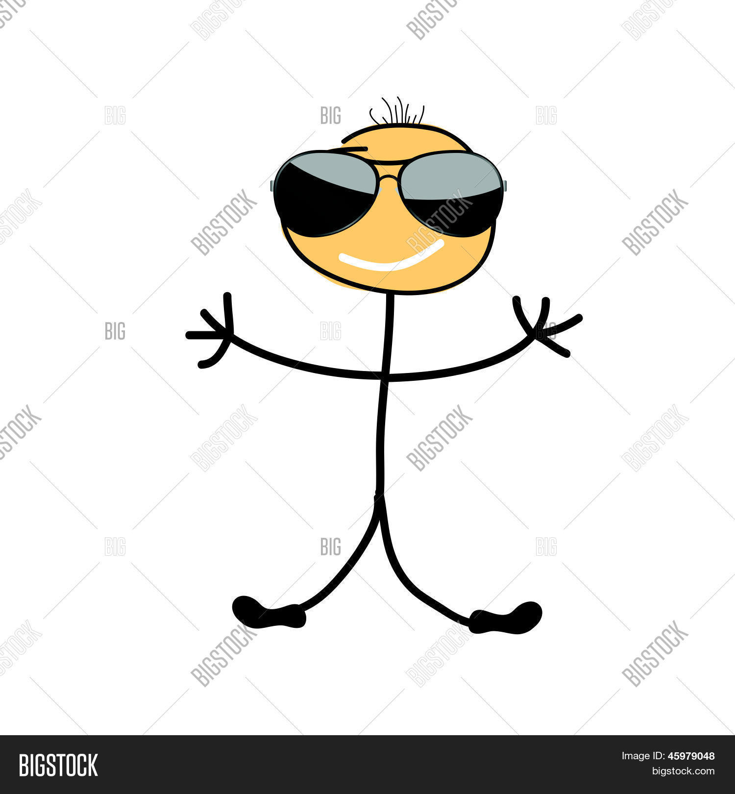 Stickman Sunglasses Vector & Photo (Free Trial) | Bigstock