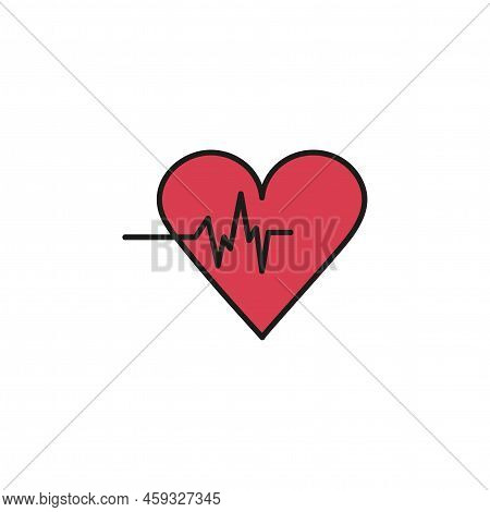 Heart Beat Line Icon Vector & Photo (Free Trial) | Bigstock