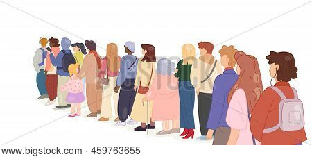 Long Line Of People Clipart