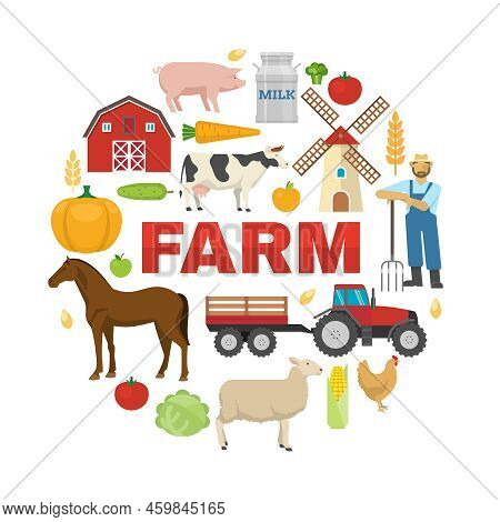 Farm Round Design Vector & Photo (Free Trial) | Bigstock