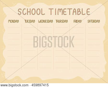 Simple Timetable Week Vector & Photo (Free Trial) | Bigstock