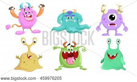 Cartoon Cute Monsters Vector & Photo (Free Trial) | Bigstock